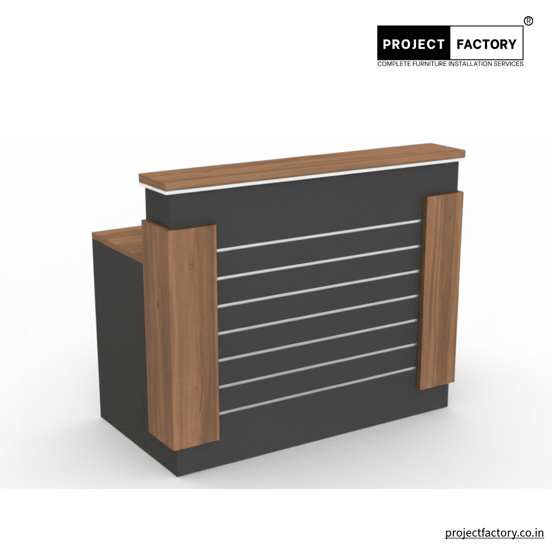 Project Factory Reception Counter Table – Brown Teak Finish - shopmsme